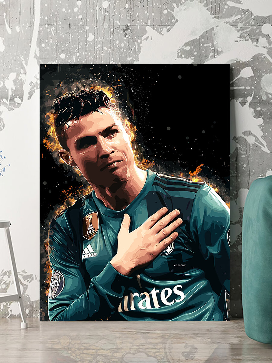 Картина на стену для интерьера - "Криштиану Роналду, футбол", 30х40 см.