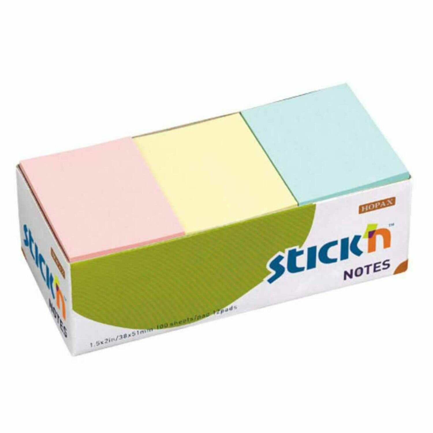 Бумага с липким краем (51*38мм) 100л, 3 цвета, пастель