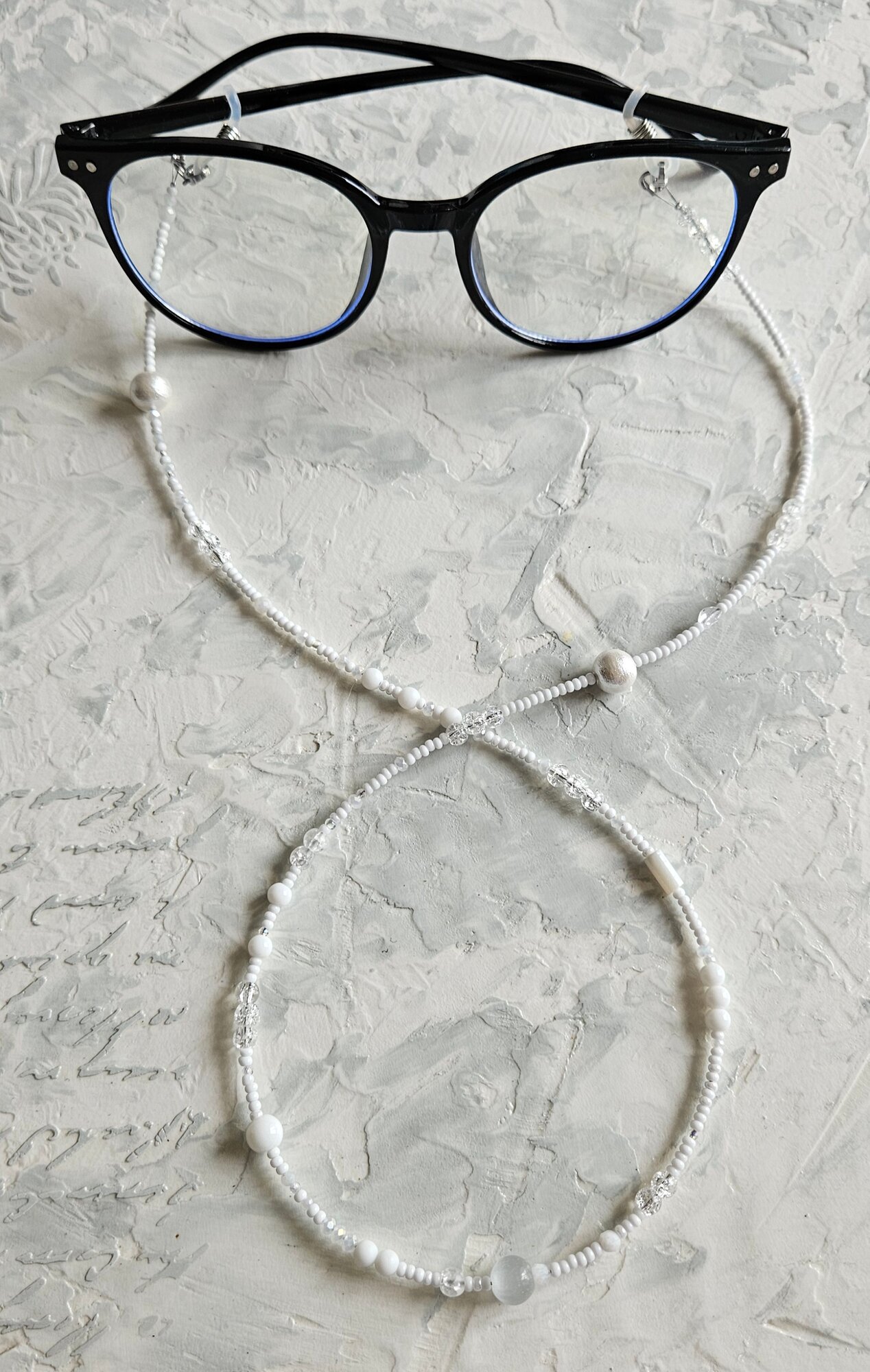 Цепочка-трансформер для очков с бисером и камнями ручной работы от HandMade SvetlanaF