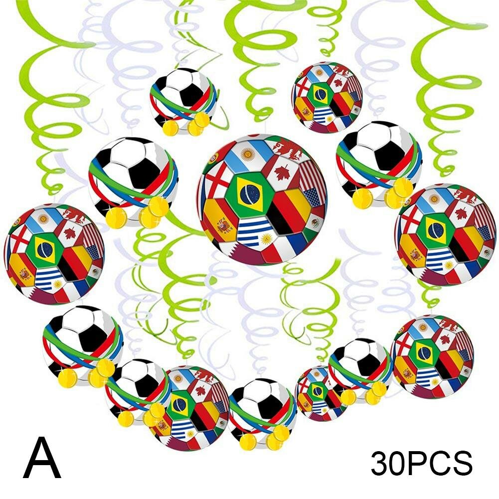 30 90 Футбольные подвесные завитки Украшения для вечеринок Тематические украшения из фольги