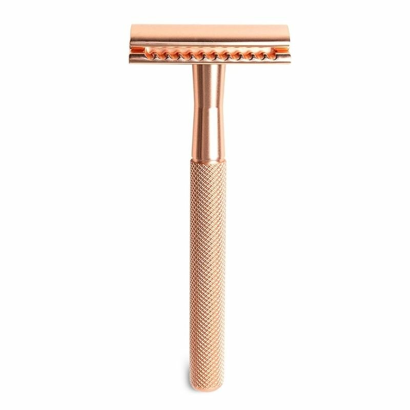 Винтажный держатель для безопасного ножа, бритвенный нож бритья-розовое золото-без лезвия без кронштейна