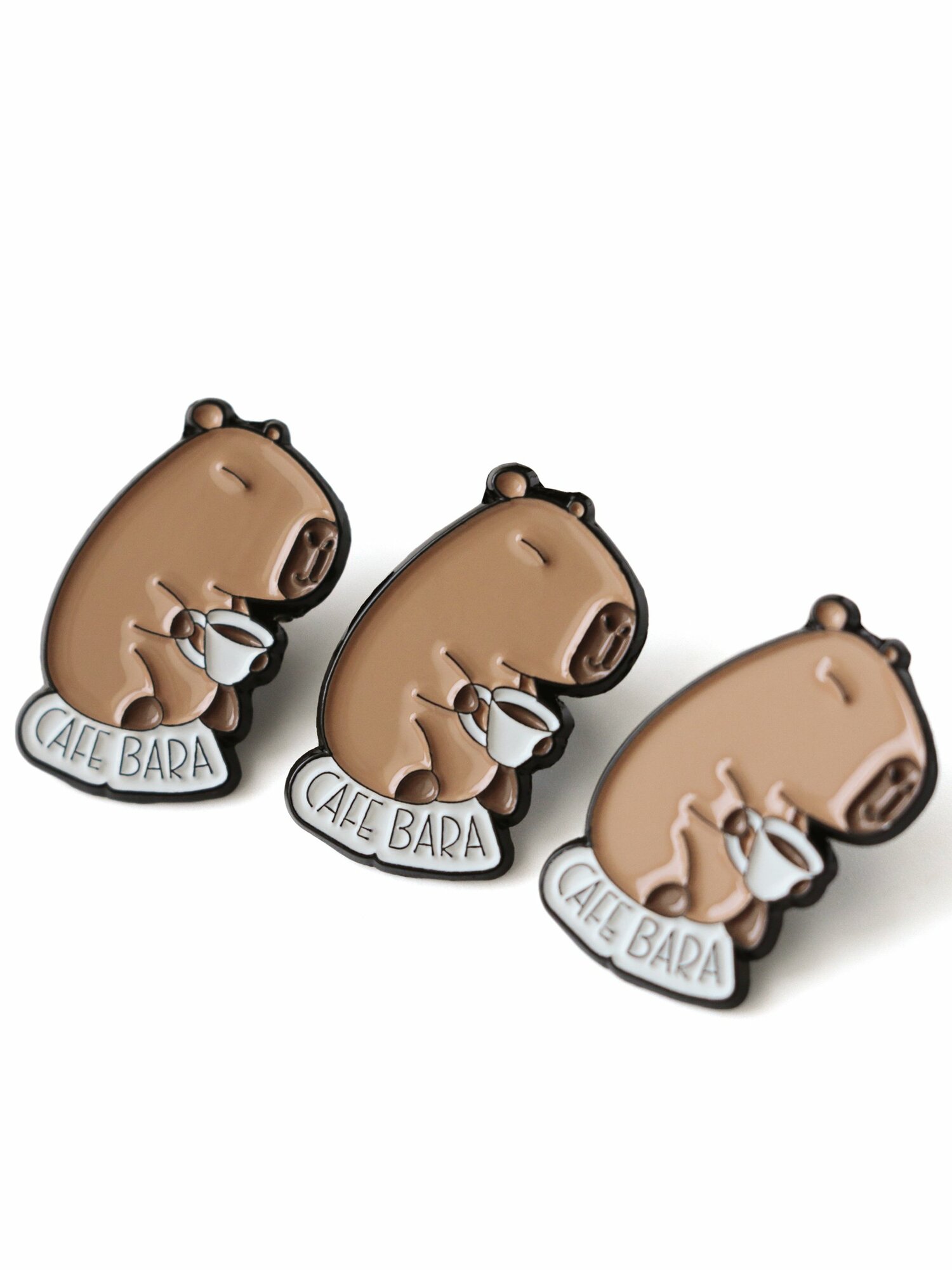 Значок пин 3 шт. "Кафебара", металл с эмалью, 31x19.5 мм