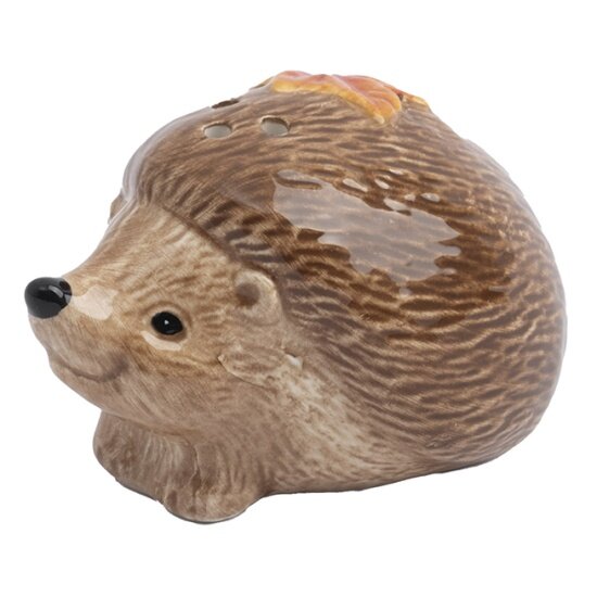 Емкость для соли или перца Anna Lafarg Autumn forest Еж с листом 5 см, керамика, коричневый (ANLAF-FDWS-031224-15)