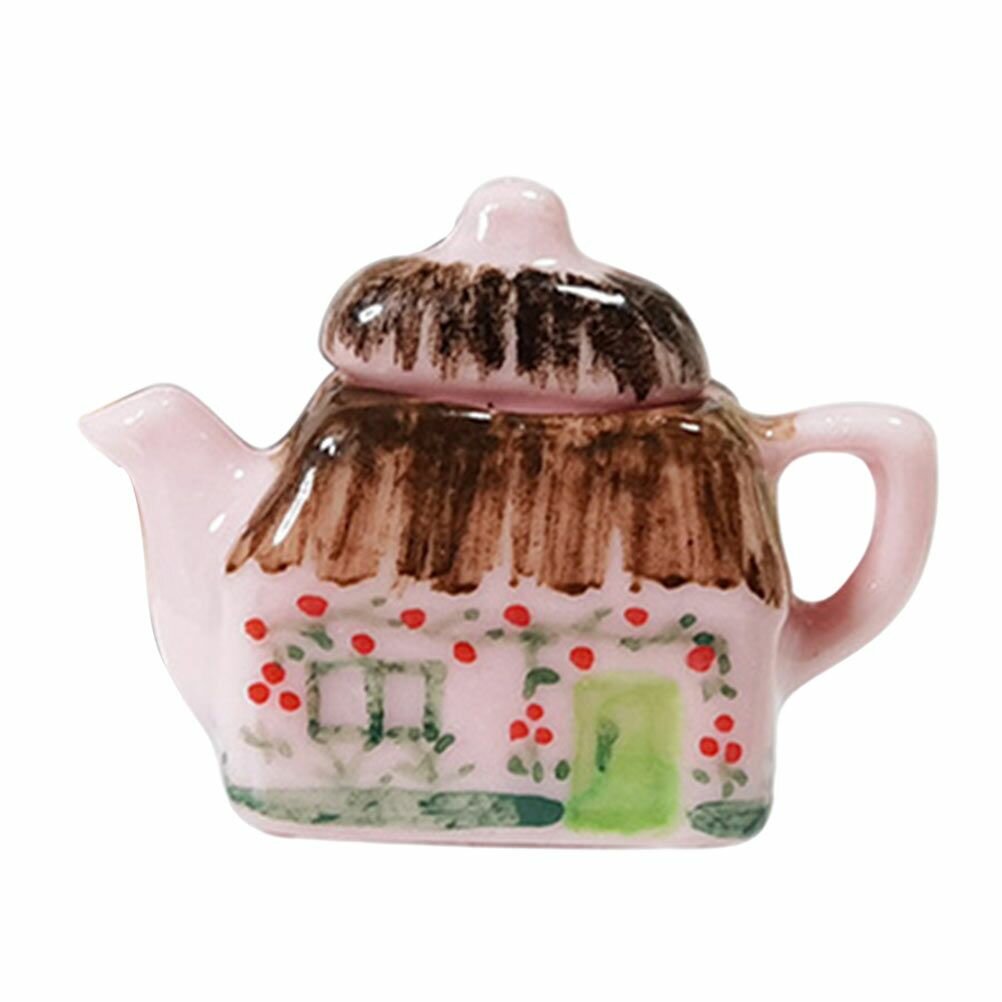 Декоративный предмет интерьера - мини-чайник для мини-домов, долговечность, размер 3.2x2.4 см