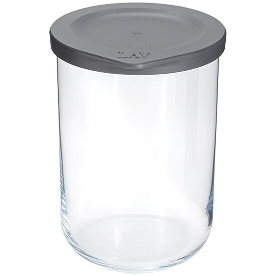 Емкость для хранения Anna Lafarg Basic 15х10 см, 950 мл, стекло/пластик, серый (ANLAF-DUO100)