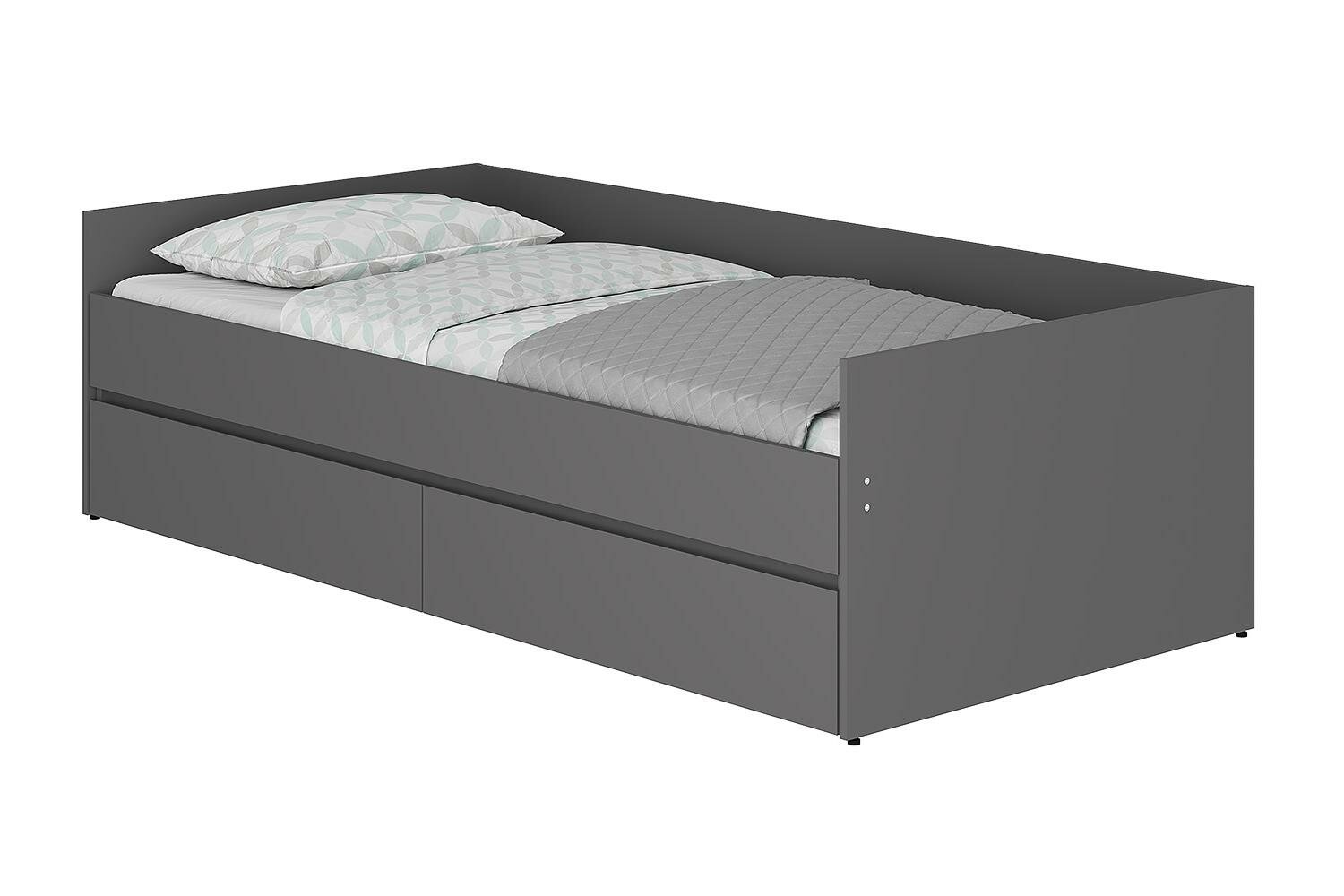 Кровать трансформер Симпл, 92,4(180)х200 см, цвет графит, основание в комплекте