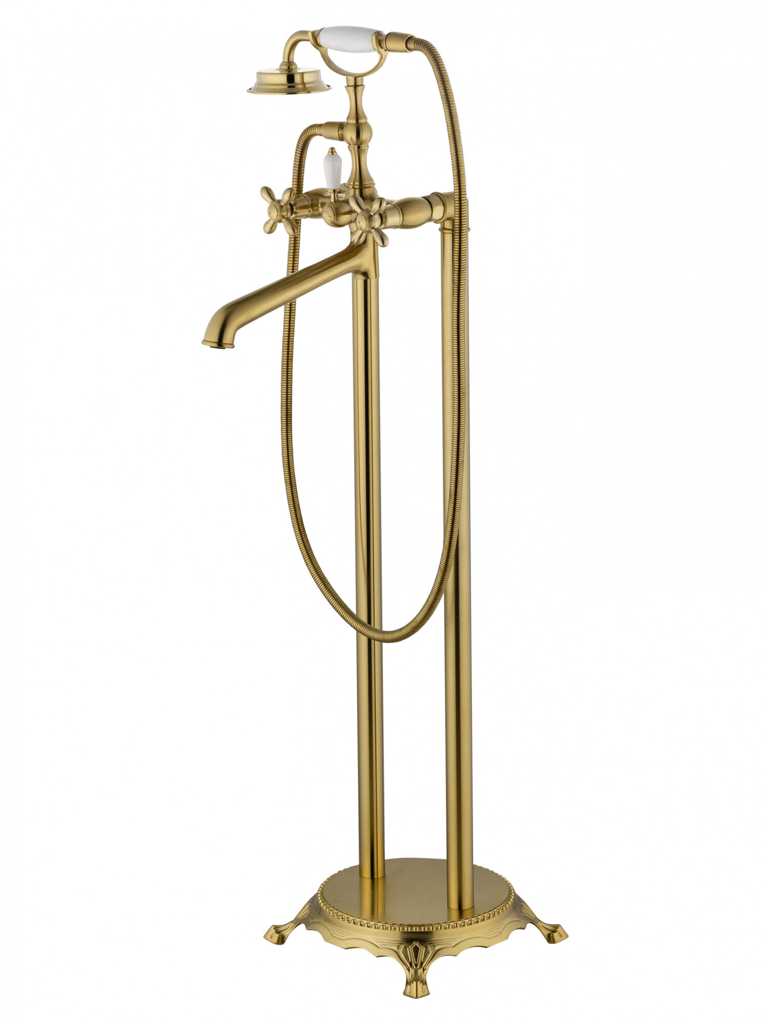 Смеситель для ванны напольного монтажа WONZON & WOGHAND RETRO, брашированное золото WW-88649020-BG