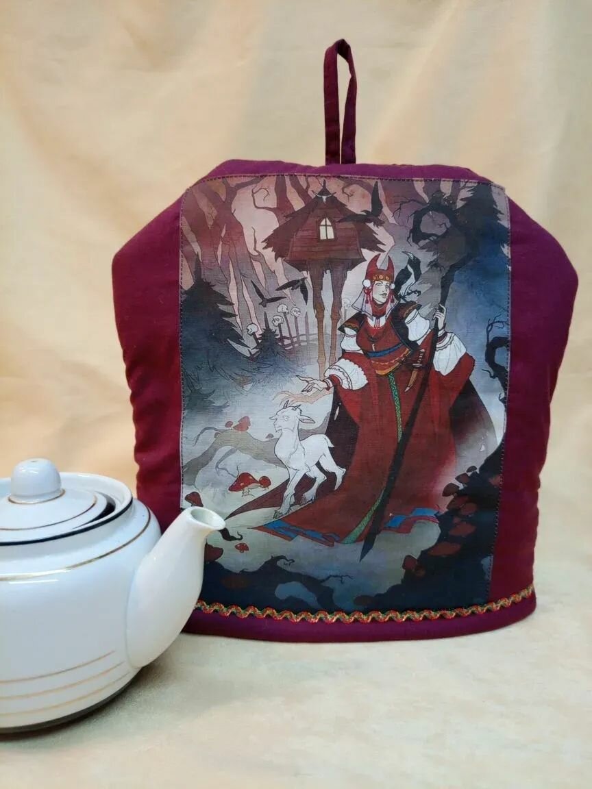 Грелка на чайник "Баба яга"хлопок 29х30 см.