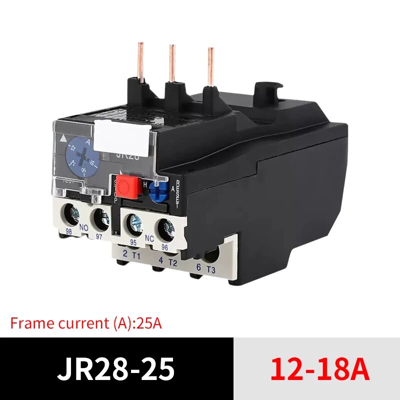 JR28-25 Тепловое реле LR2 D13 Регулируемое тепловое реле Электрические реле 1A 1.6A 2.5A 4A 6A 8A 10A 13A 18A 25A 12-18A