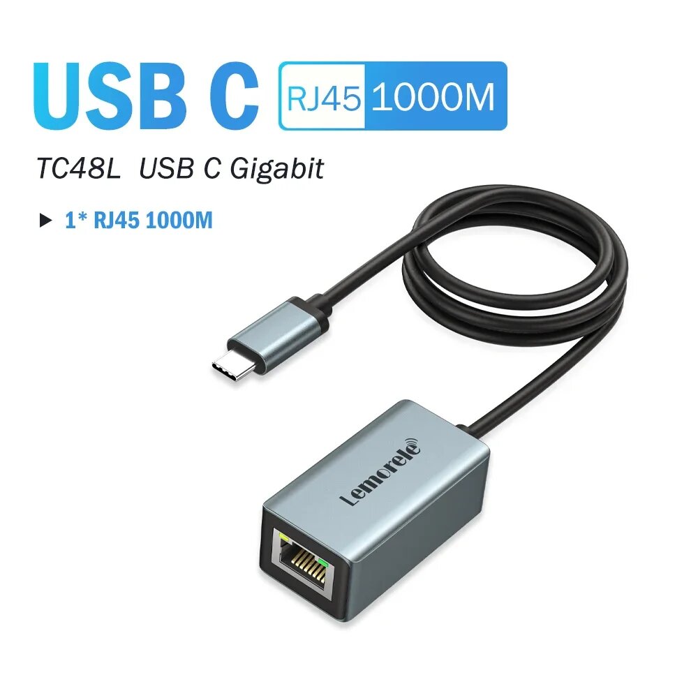 Lemorele USB Ethernet-адаптер USB 3.0 RJ45 USB C LAN RJ45