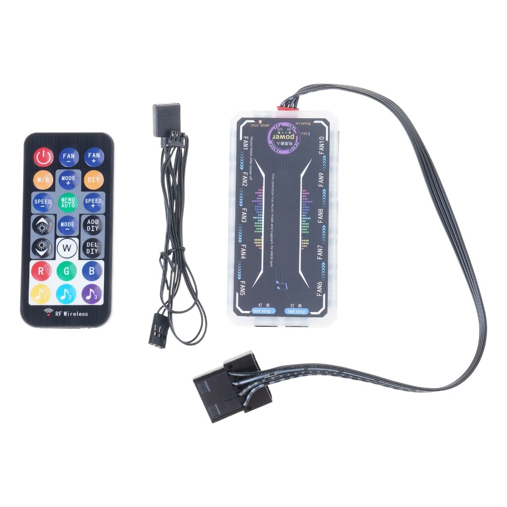 COOLMOON RGB Вентилятор Музыкальный Контроллер Охлаждение ПК Шасси Бесшумный Концентратор Вентилятора