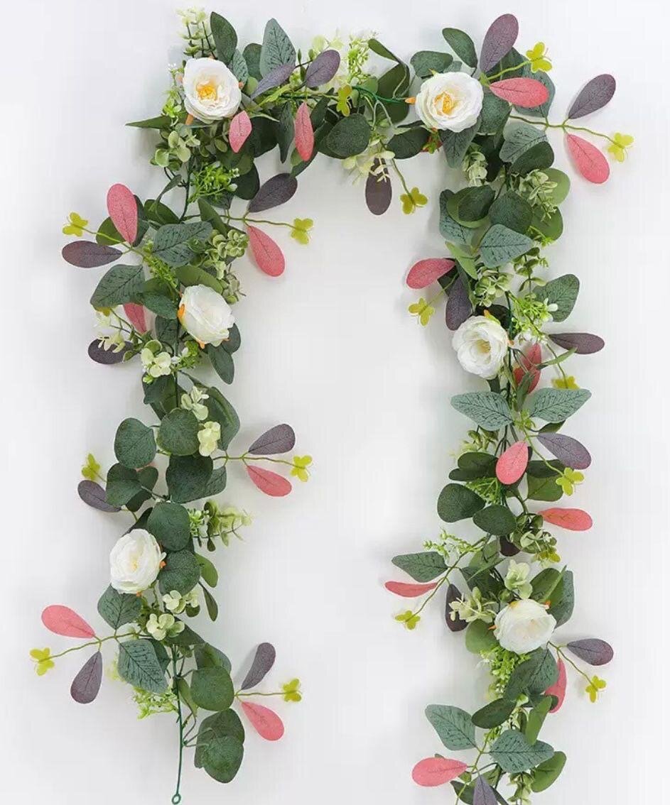 Лиана разноцветная с розами 2 шт