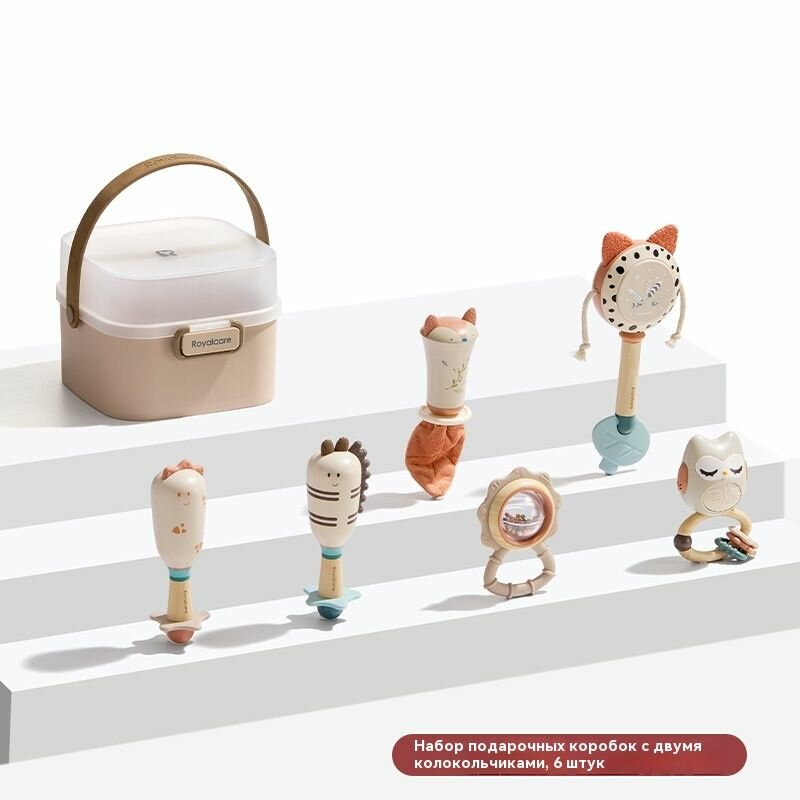 331957, Набор погремушек для новорожденных JOLLY FRIENDS от Happy Baby, развивающие тактильные игрушки для малышей, грызунок прорезыватель для зубов детский