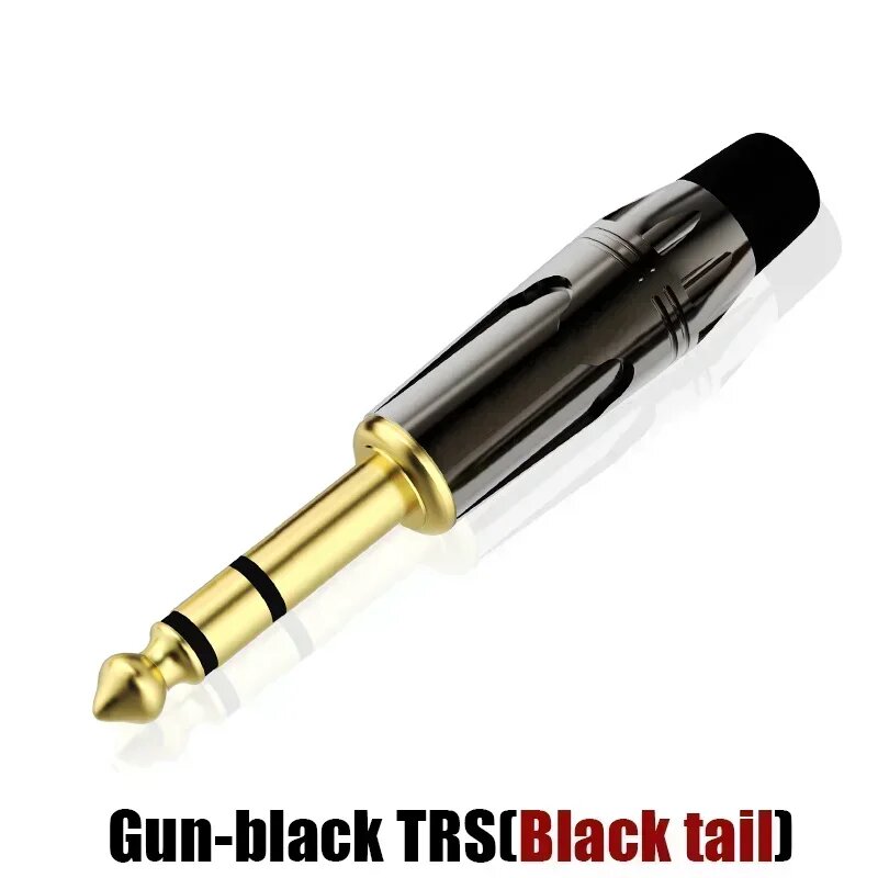 TIMEYES Аудиоразъем 6.35 мм 1/4" TS Золотистый Pack of 1, TRS Black-Black tail