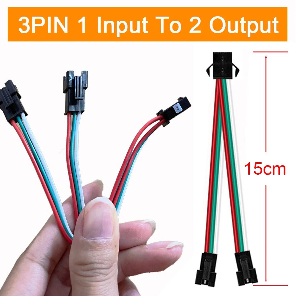 Разветвитель JST SM 1, 2-6 контактов, 15см 1PCS, 3PIN 1 TO 2