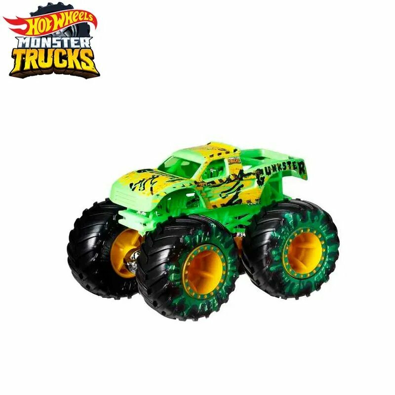 Машинка Mattel Hot Wheels Monster Trucks (Монстр трак) 2024 FYJ44 Gunkster(Подарочная коробка разобрана и продается без упаковки)
