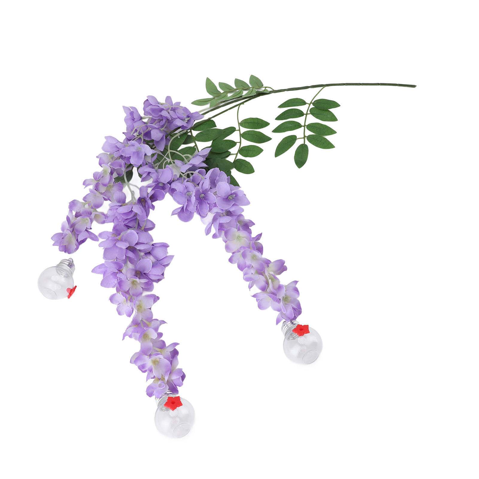 Кормушка для птиц в виде цветка глицинии, реалистичная, герметичная, из пластика, шелковые цветы, кормушка для колибри для террасы, сада, крыльца, спальни, фиолетового цвета