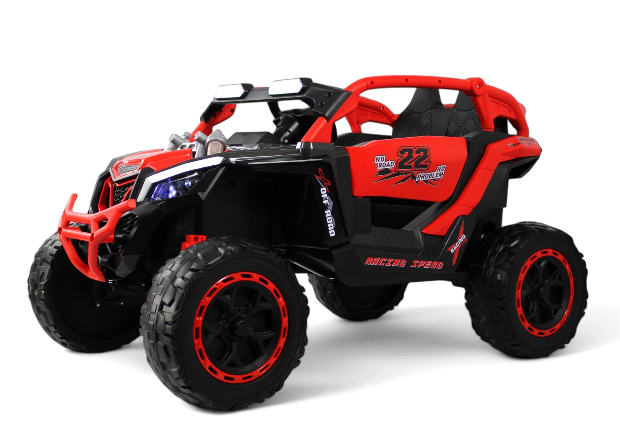 Детский электромобиль - багги RiverToys K707AM-A 4WD с дистанционным управлением, полноприводный, одноместный красный