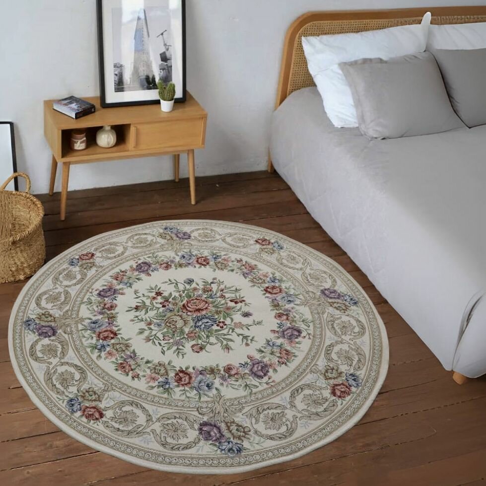 Круглый жаккардовый ковер для украшения дома 1,2м*1,2м