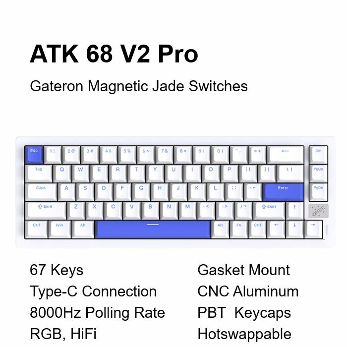 Клавиатура ATK 68 V2 Pro, белое