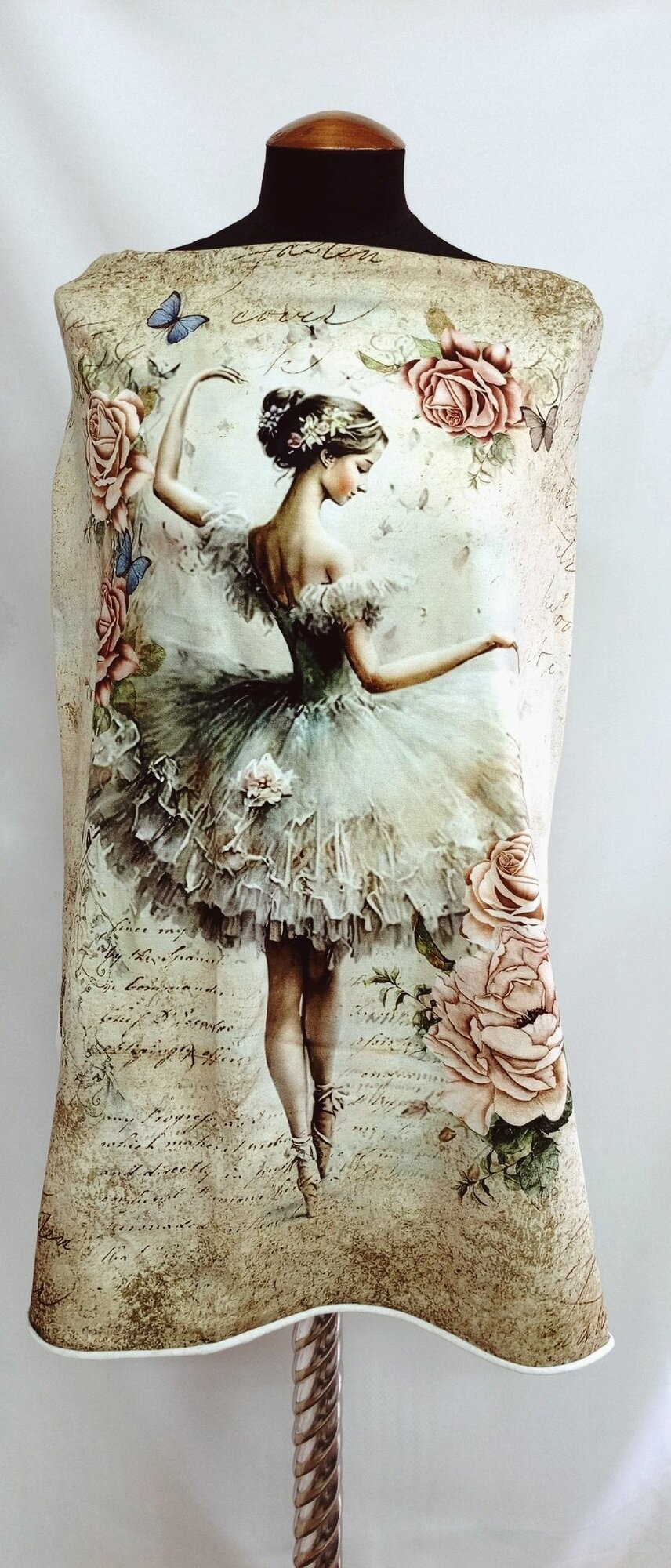 Трикотаж кулирка с лайкрой купон "Балерина", ткань для шитья, высота купона 0,8 см, ширина 180 см