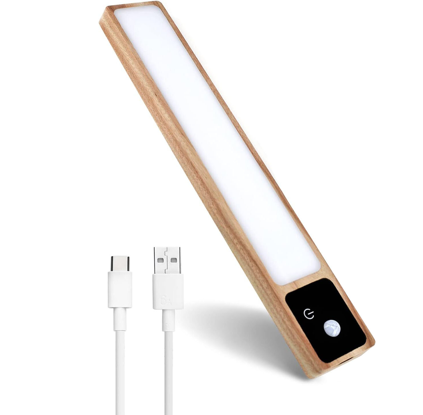 Подшиберные светодиодные лампы, Сенсорные лампы с движением, Диммируемые, Бесконтактные, USB, Заряжаемые, Батарейные, Ночная лампа, 6000K Холодный белый, 72 лм, 400 мАч, 3*4*250 мм, 100 г, Алюминий+ABS+PC, Пакет, Гардероб, Кухня, Лестницы, Контроллер,