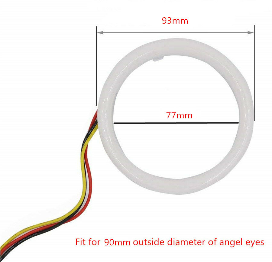 Автомобильная Фара DRL Дневной Ходовой Свет Auto Halo Ring Angel Eyes 12V Дневной Свет Поворотник Белый Желтый подходит для 90 мм