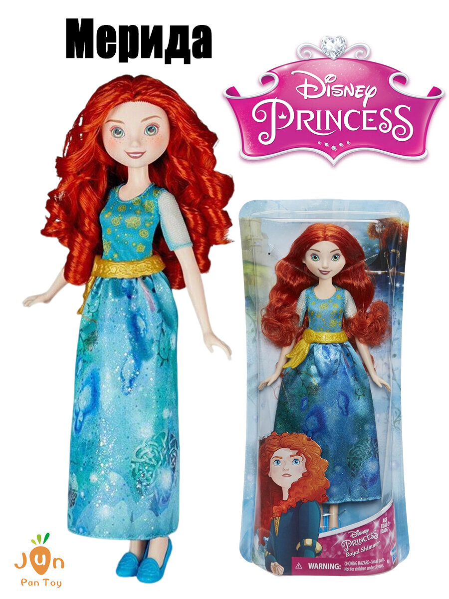 Классическая Принцесса Диснея Мерида Hasbro Disney Princess Royal Shimmer Merida E0281 / Детская модная кукла длиной 28 см с аксессуарами, модный подарок на день рождения для девочек старше 3 лет