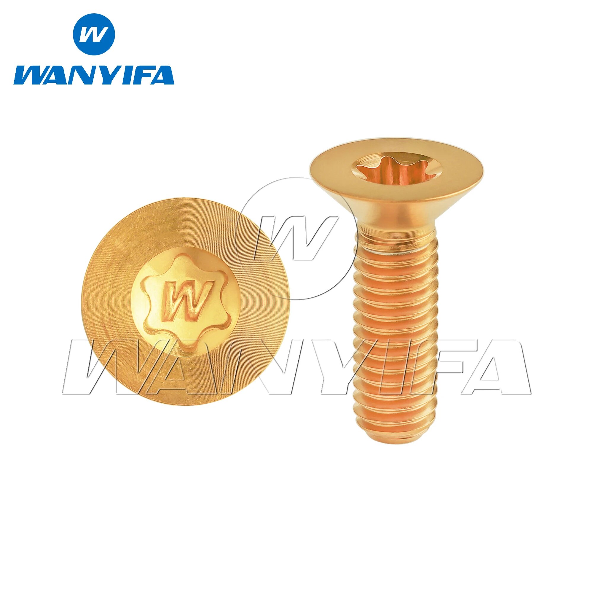 Титановые болты Wanyifa M4/M5 с потайной головкой Torx M4 T20, Gold, 12mm
