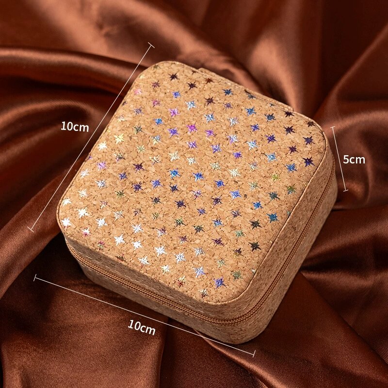 Китайская ретро-портативная шкатулка для драгоценностей из высококачественной пробки