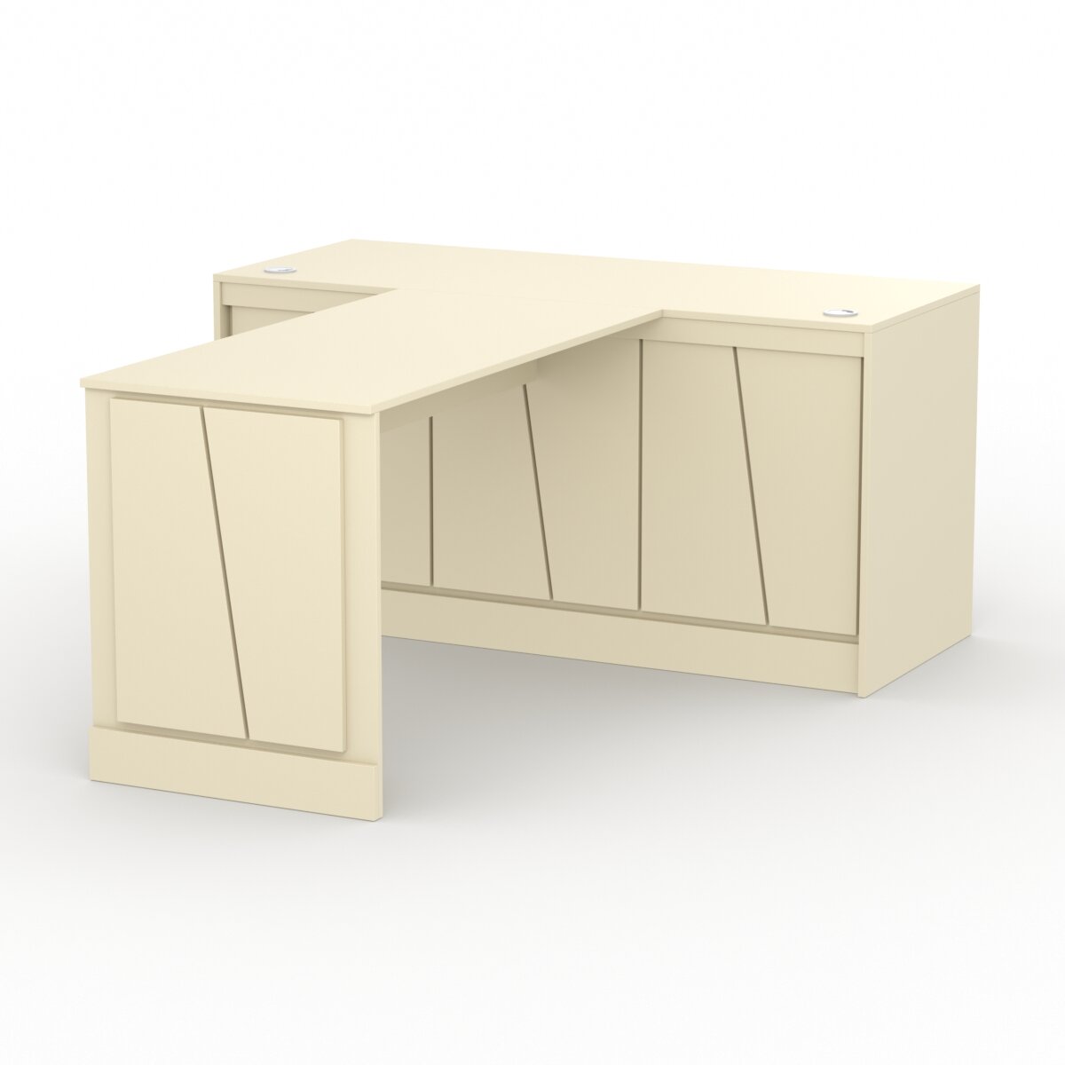 Стол руководителя №4 с приставкой брифингом, Крем Вайс. Производитель товара - компания Westcom.