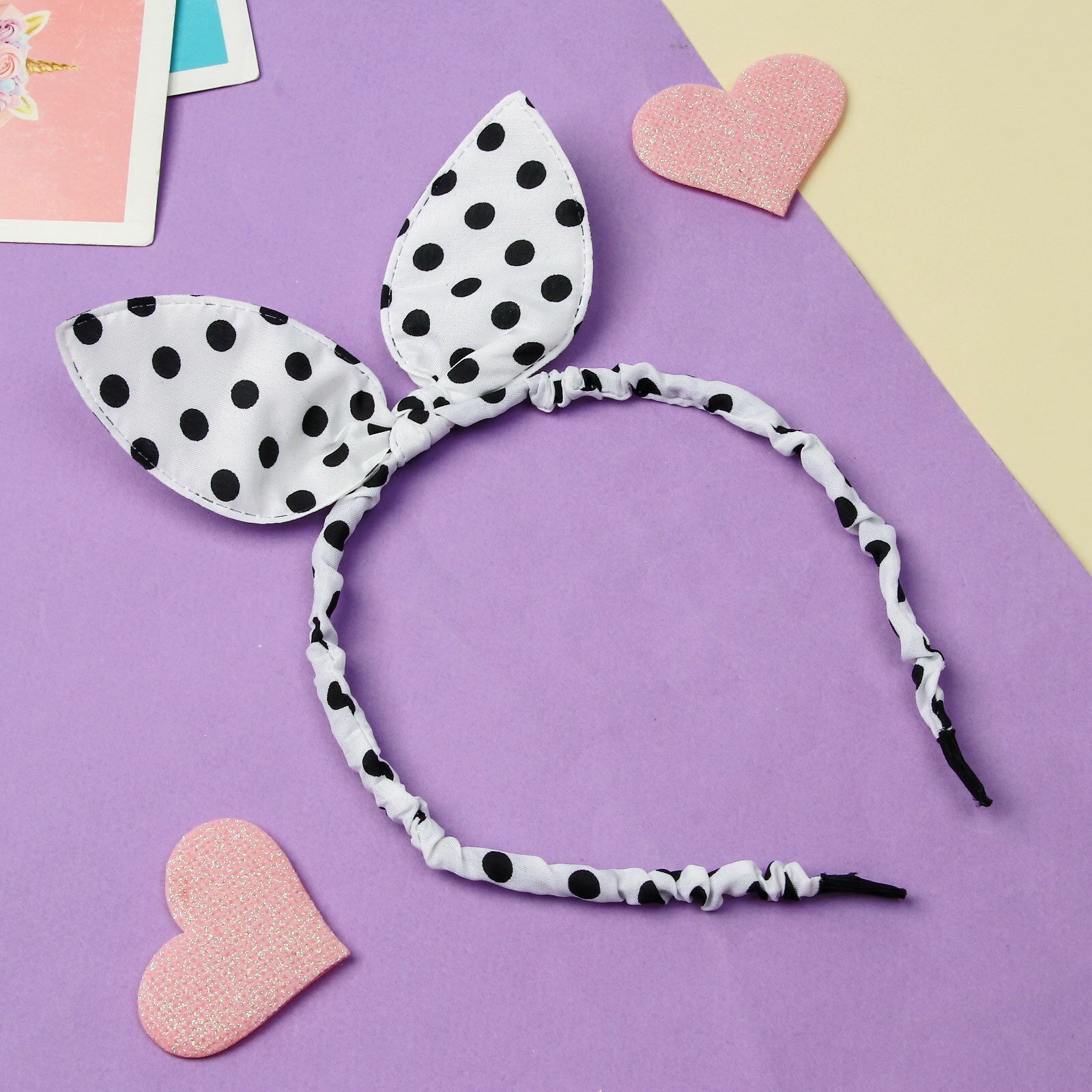 Ободок для волос "Веселые ушки", горох, белый, для кого: для девочек, 6 шт.