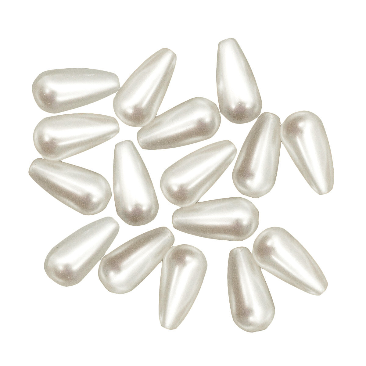 Бусины для рукоделия пластиковые, 3302#, 16*8 мм, 48 шт (упак), Astra&Craft (белый)