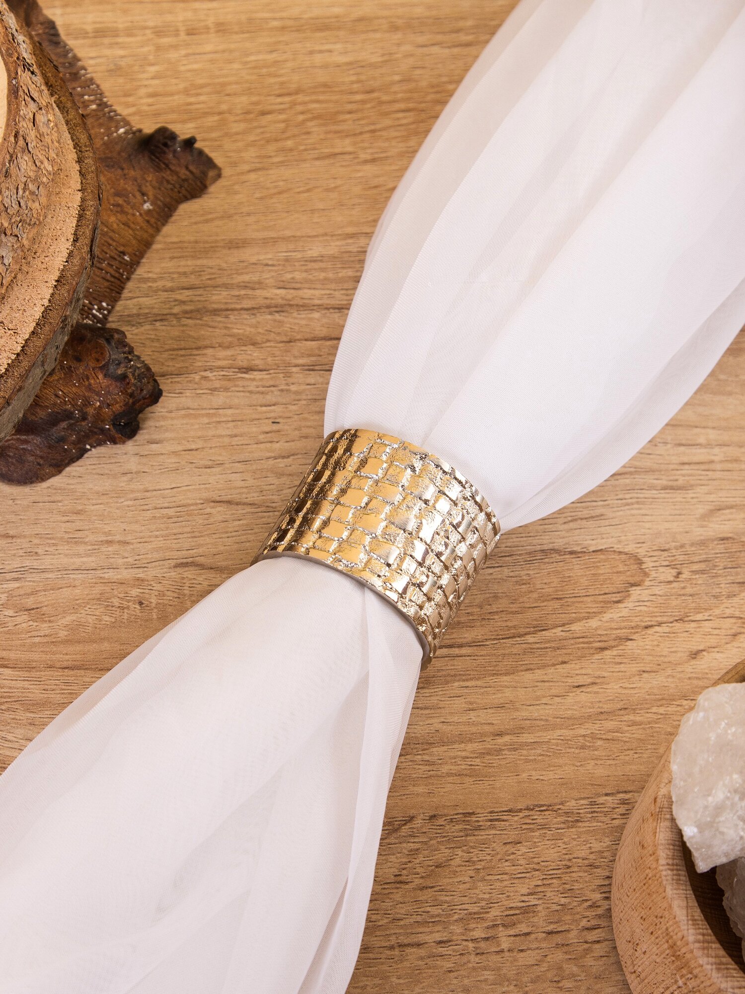 Кольца для салфеток (набор 4 шт) алюминий 15х12,5х5 см, цвет золотистый