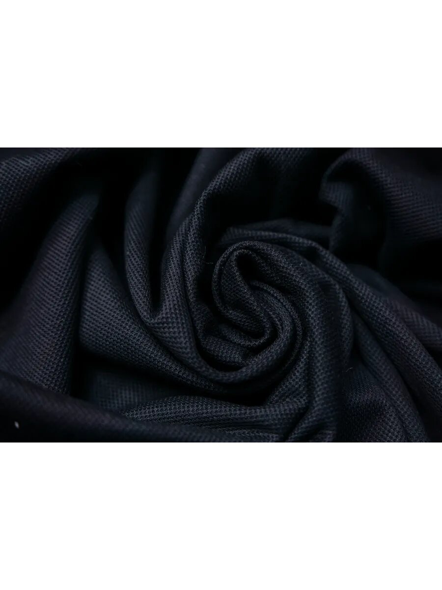 Ткань Трикотаж пике черный с эластаном