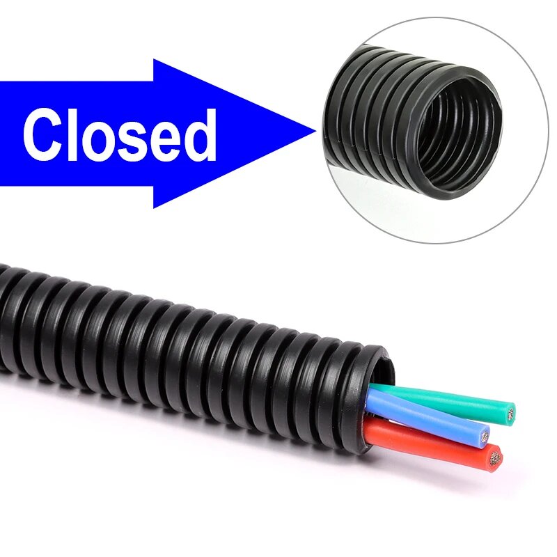 Кабельный рукав гибкий ткацкий станок PP 1/5/10 м Black Closure, 1 Meter, AD 21.2 x ID 17mm