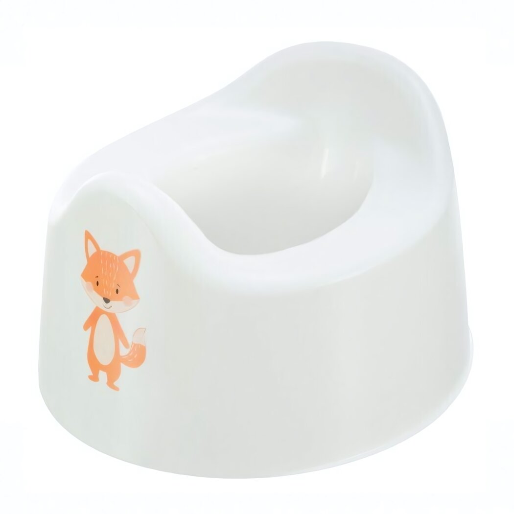 Детский белый горшок с декором оранжевой лисы 275х254х170 мм, комфорт и безопасность