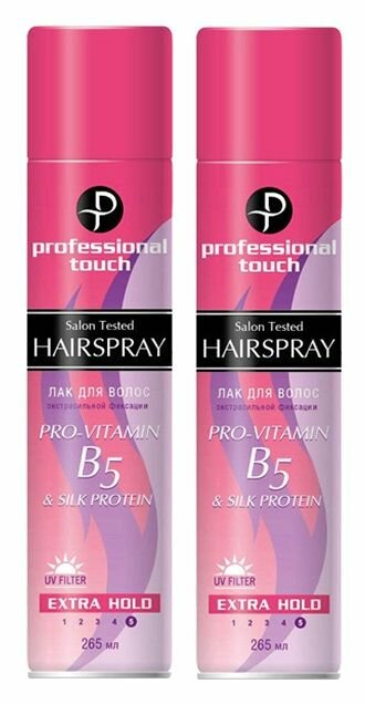 Лак для волос Professional Touch VITAMIN B5 & SILK PROTEIN (2уп по 265мл)