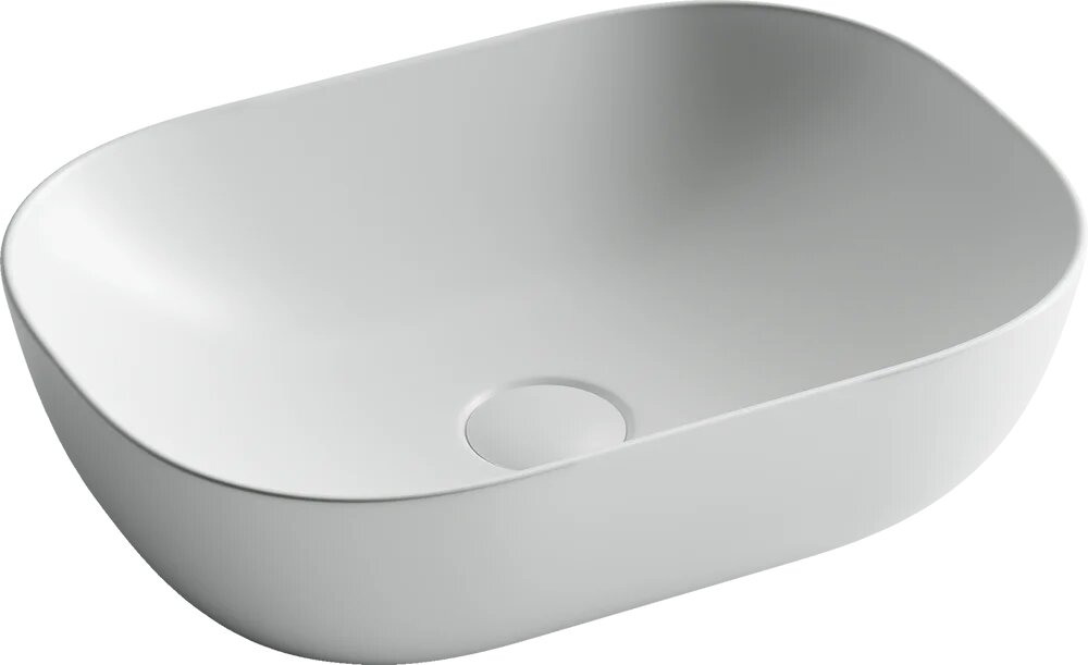 Накладная раковина Ceramicanova Element CN6009 46 фарфоровая, без отверстия под смеситель, раковина для ванной, 45, 5 см, прямоугольная, белая