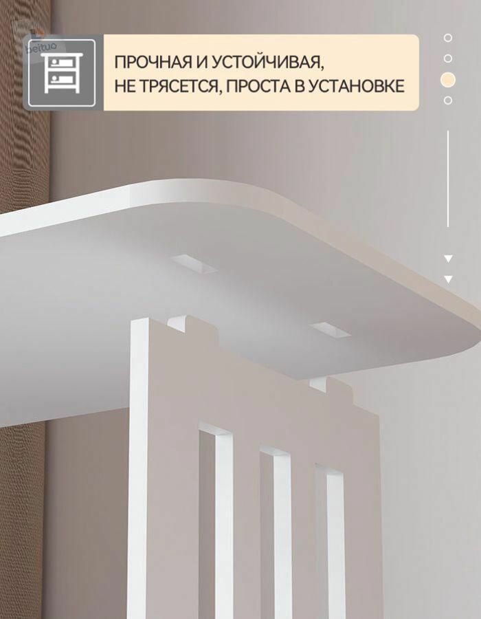 Прикроватная тумбочка "икеа", белая, пластик, современный дизайн, прямоугольная — фото 1