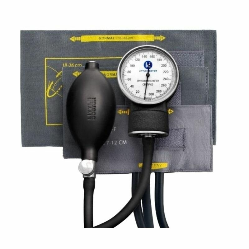 Тонометр LITTLE DOCTOR механический, LD-80, без стетоскопа, 3 манжеты