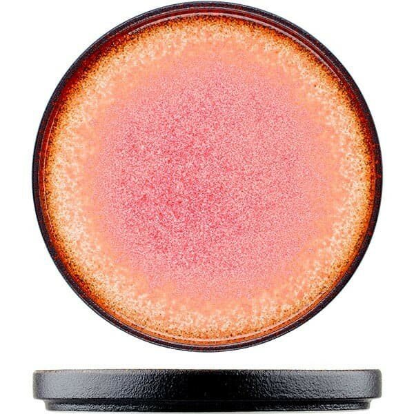 Тарелка «Агат», фарфор, 15 см, красный, черный (Kunstwerk, Китай)