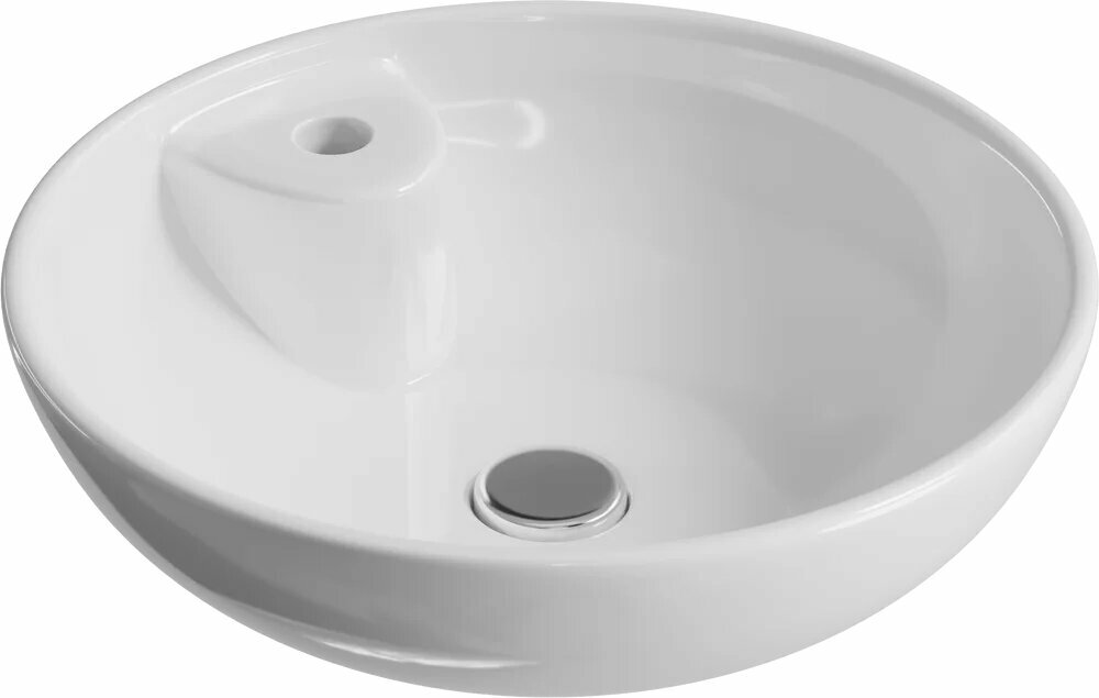 Раковина накладная STWORKI K0101-9455 45 см, круглая, фаянсовая, раковина для ванной, белая