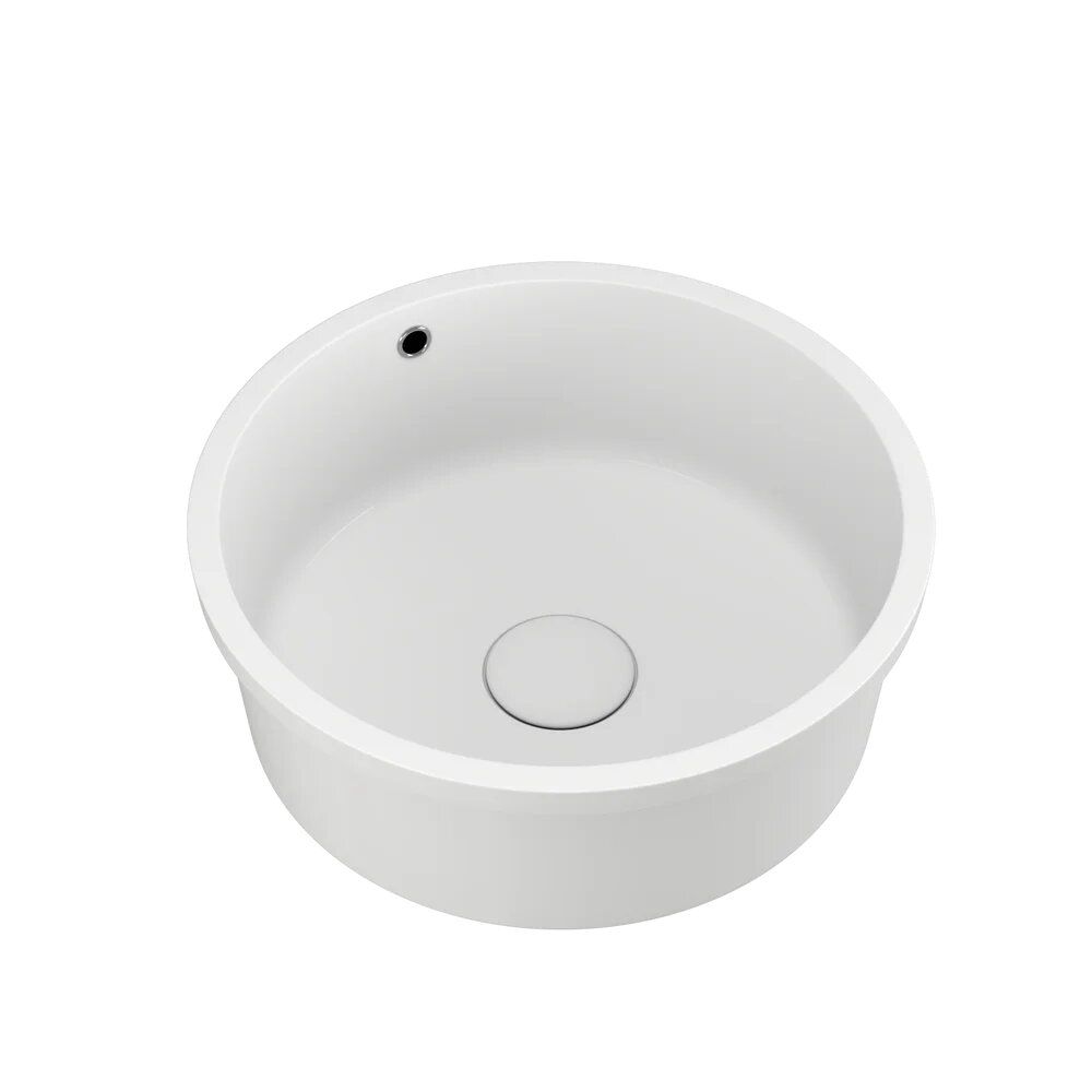 Раковина встраиваемая снизу D&K Matrix DT1391816 42 без отверстия под смеситель, фарфоровая, раковина для ванной, белая, круглая