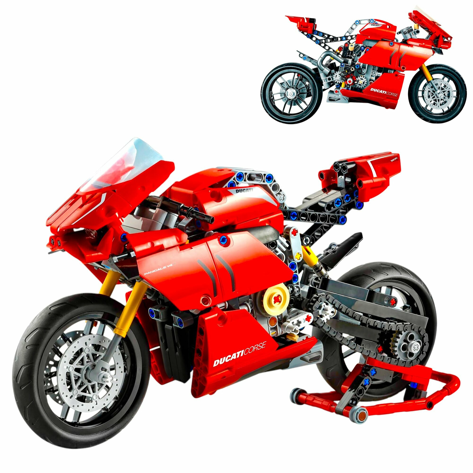Конструктор Техник набор "Мотоцикл Дукати Панигале V4 R" 646 детали, спортивная машина technology ( совместимый / модель racing спортбайк / мото bike technic подарок для мальчиков )