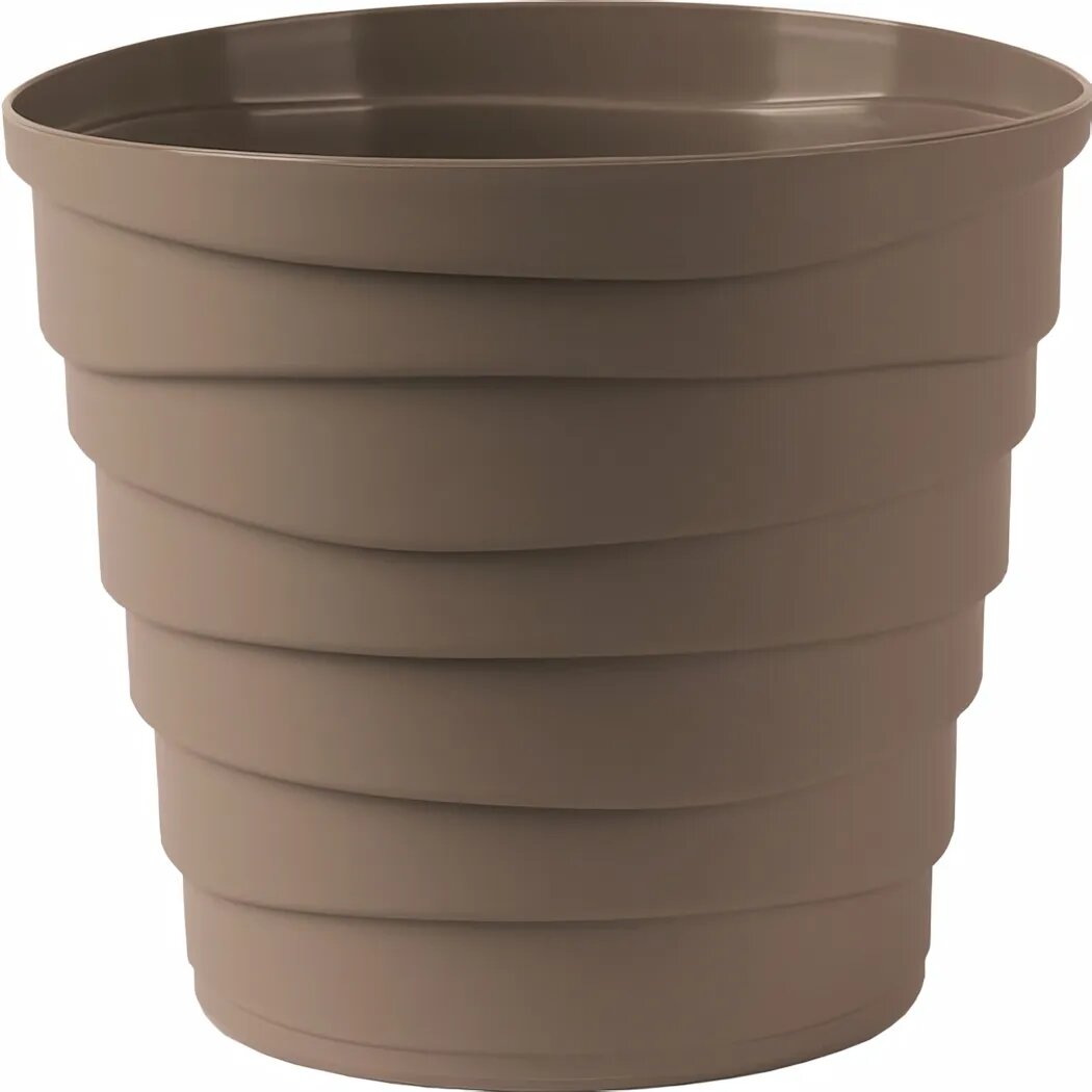 Кашпо пластиковое 0,9л, цвет мокачино, d-13,2см, легкое и удобное