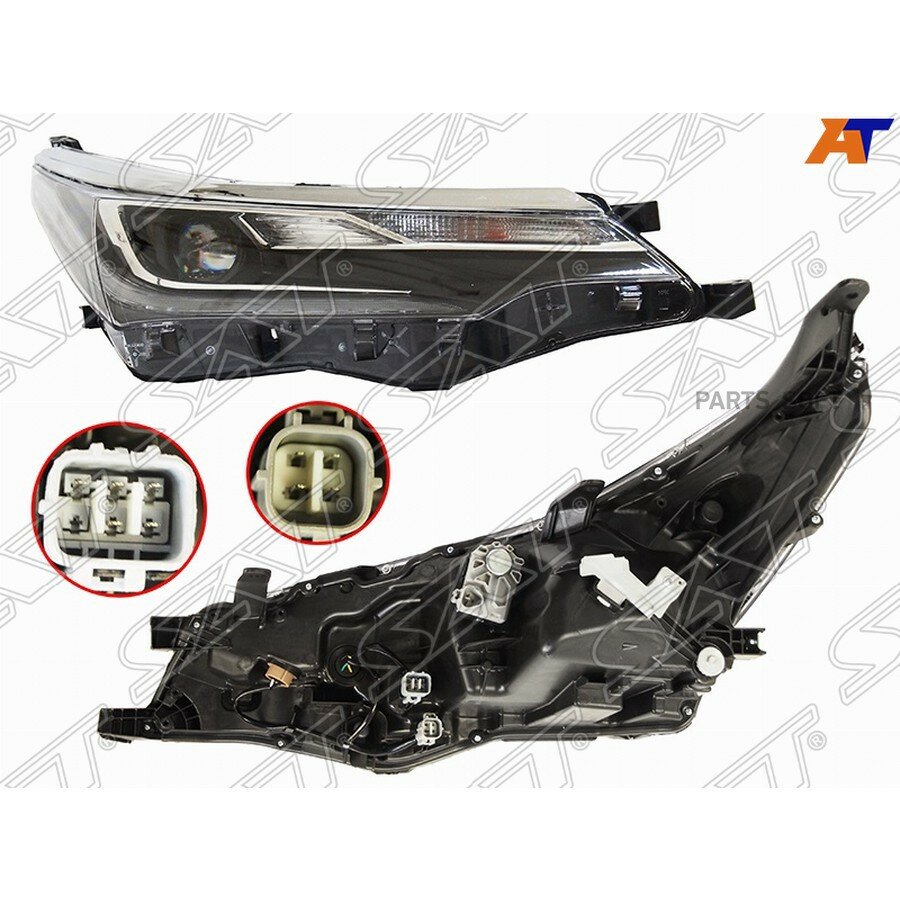 Фара Toyota Corolla (E180) 16-19 (Справа/ LED/ ДХО/ С электрокорректором) от официального дистрибьютора, SAT, артикул ST1121153RMLD