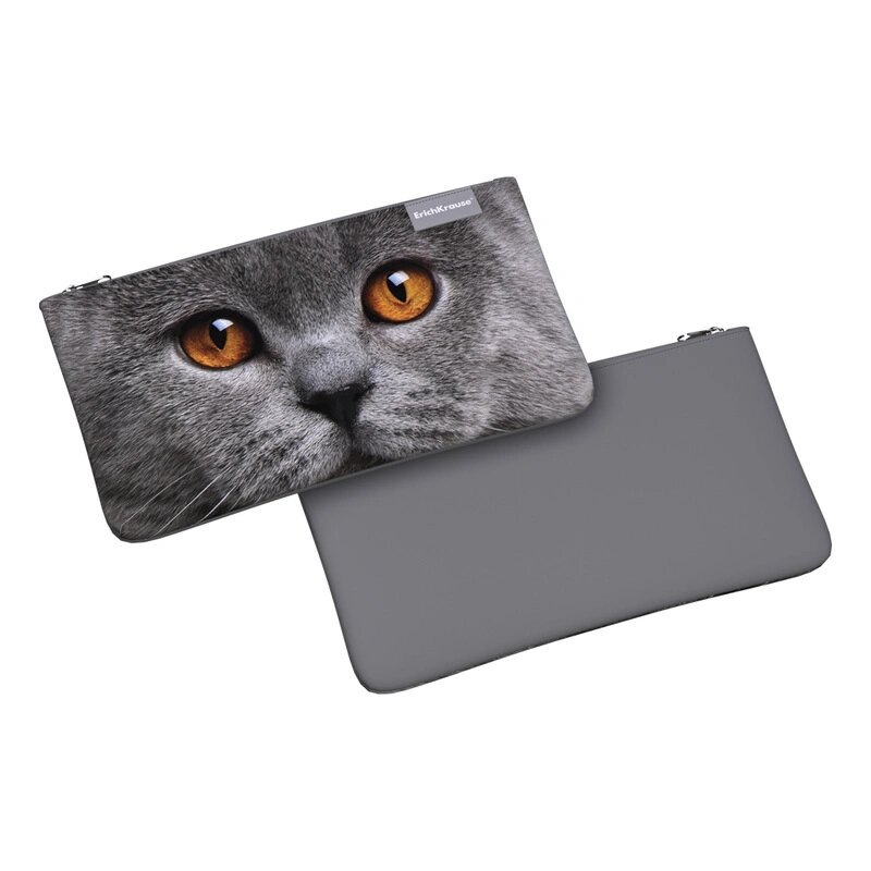 Пенал конверт Erich Krause Light 220x120мм Grey Cat, 57202