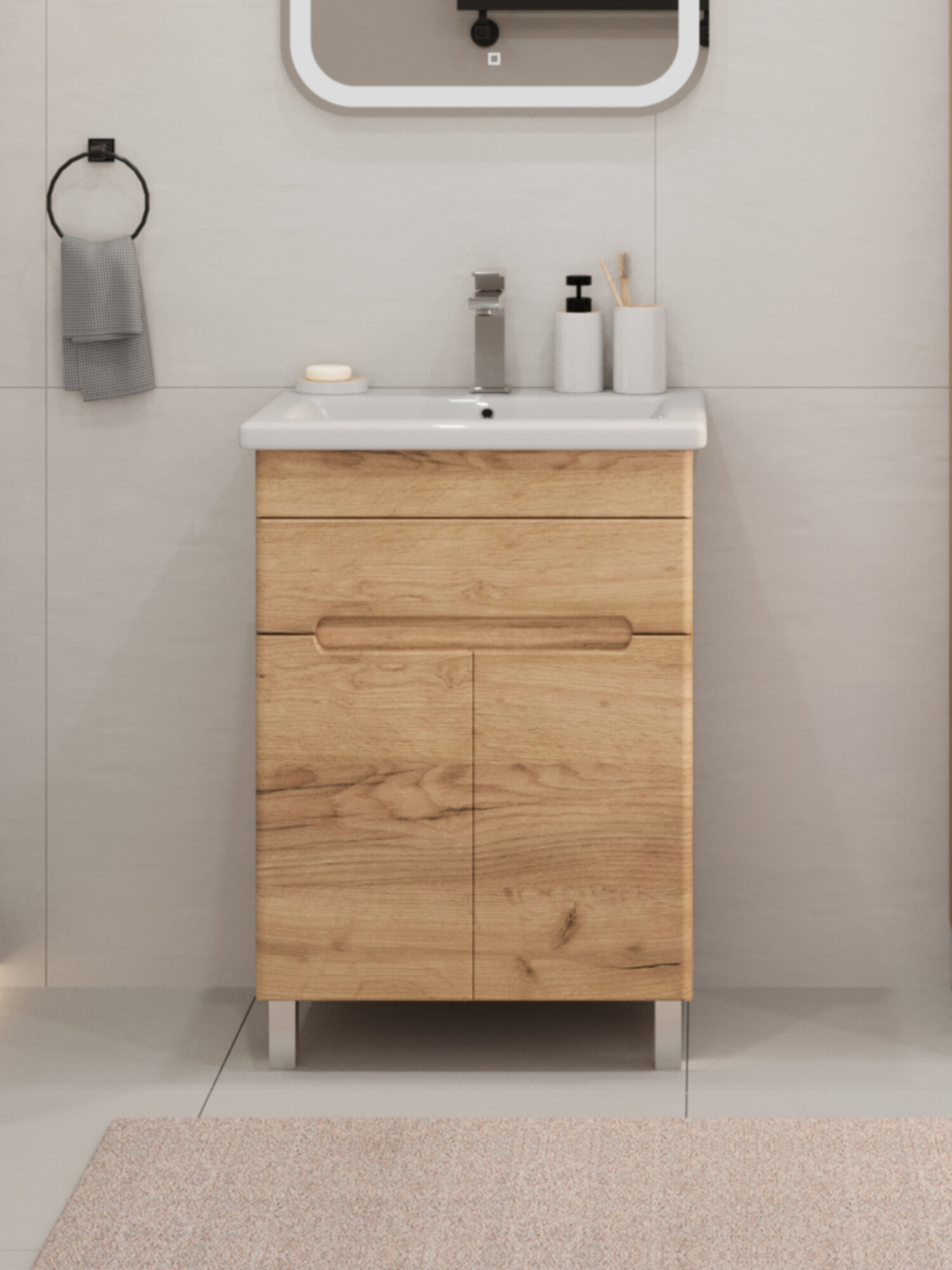 Тумба напольная SanStar Модена 50 Без раковины для ванной комнаты, Gold Craft