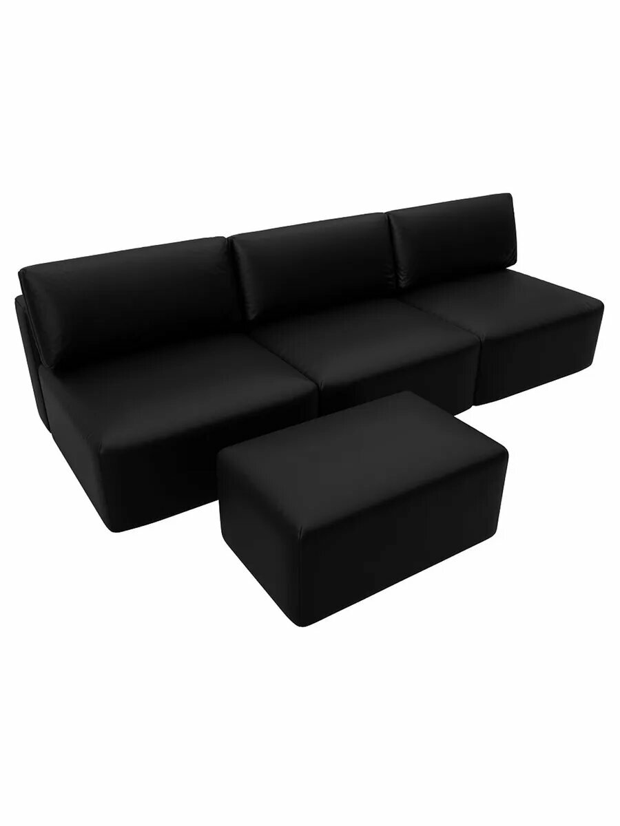 Диван прямой модульный Лего 367x85x119 см, экокожа